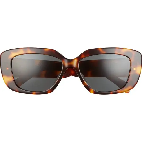 Celine Triomphe 55mm Rectangular Sunglasses - Blonde Havana/smoke