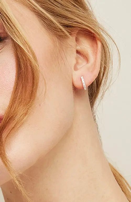 Estée Lauder Crystal Pavé Huggie Hoop Earrings