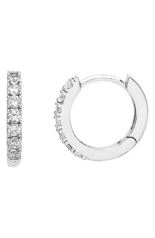 Estée Lauder Crystal Pavé Huggie Hoop Earrings - Silver