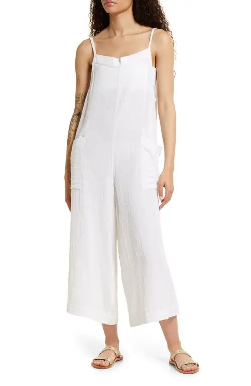 Rip Curl Premium Cotton Gauze Jumpsuit - White