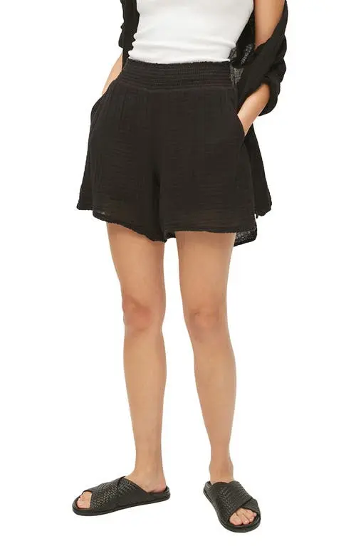 Michael Stars Cotton Gauze Shorts - Black