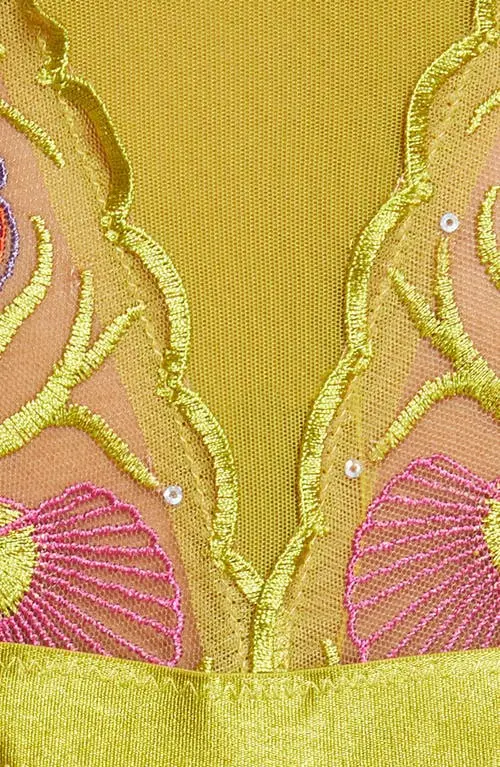 KILO BRAVA Embroidered Underwire Bodysuit