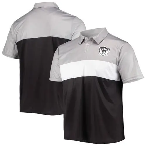 FOCO Silver/black Las Vegas Raiders Retro Colorblock Polo - Gray