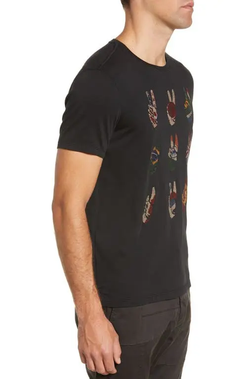 John Varvatos Star Usa Peace Hand Embroidered T-shirt