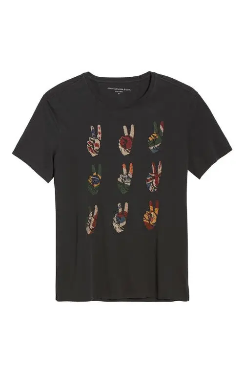 John Varvatos Star Usa Peace Hand Embroidered T-shirt