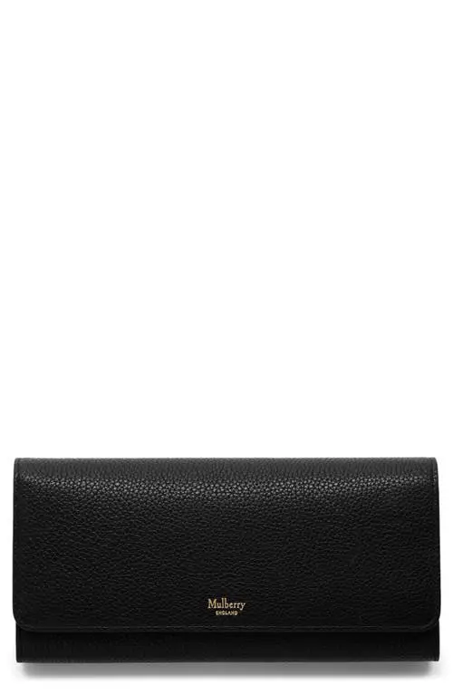Mulberry Leather Continental Wallet - Black