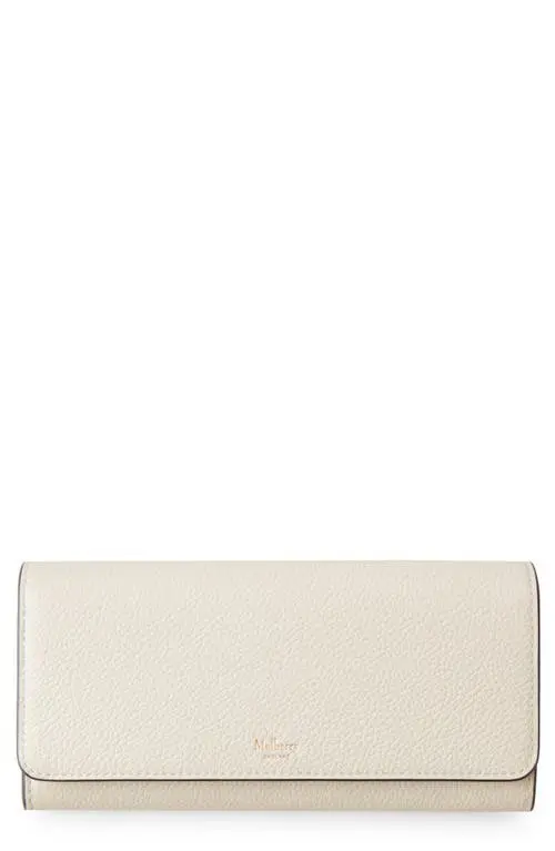 Mulberry Grained Calfskin Continental Wallet - Chalk
