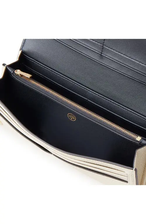 Mulberry Grained Calfskin Continental Wallet - Chalk