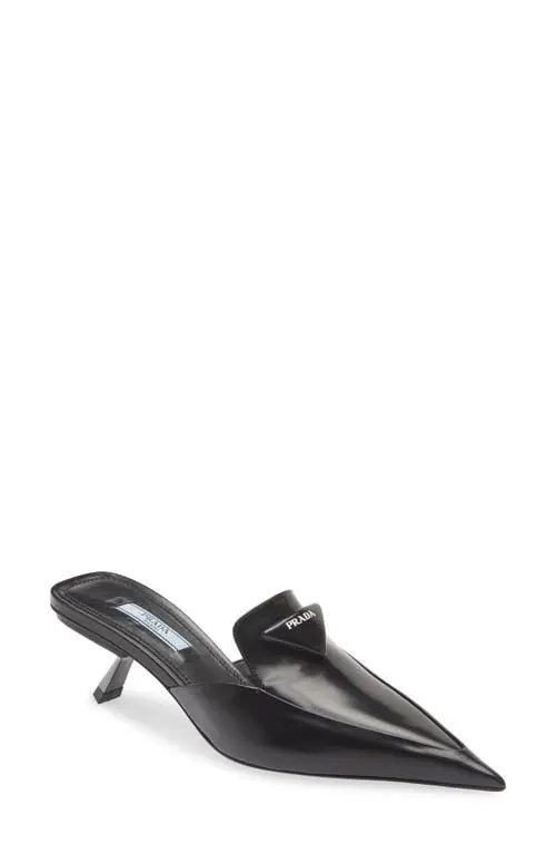 Prada Mocassini Pointed Toe Mule - Nero