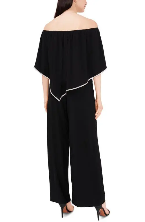 Chaus Overlay Off The Shoulder Jumpsuit - Black
