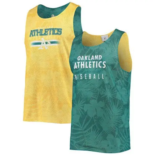 FOCO Oakland Athletics Floral Reversible Mesh Tank Top - Green