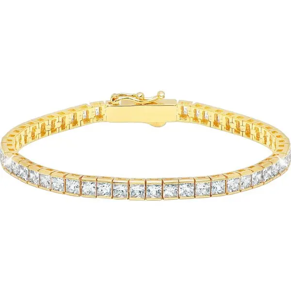 CRISLU Princess Cubic Zirconia Tennis Bracelet - Gold