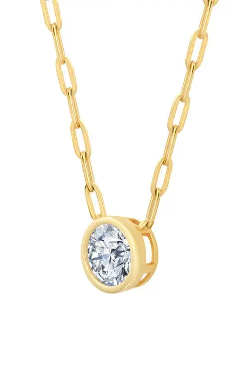 CRISLU Bezel Set Cubic Zirconia Pendant Necklace