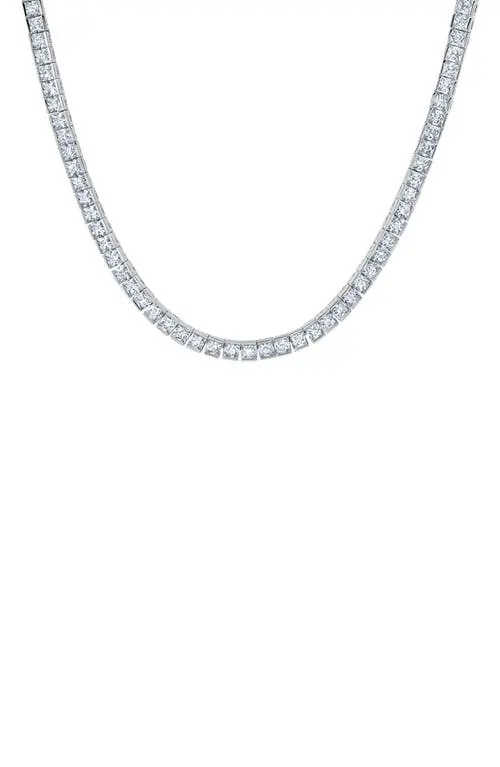 CRISLU Princess Cubic Zirconia Tennis Necklace - Platinum