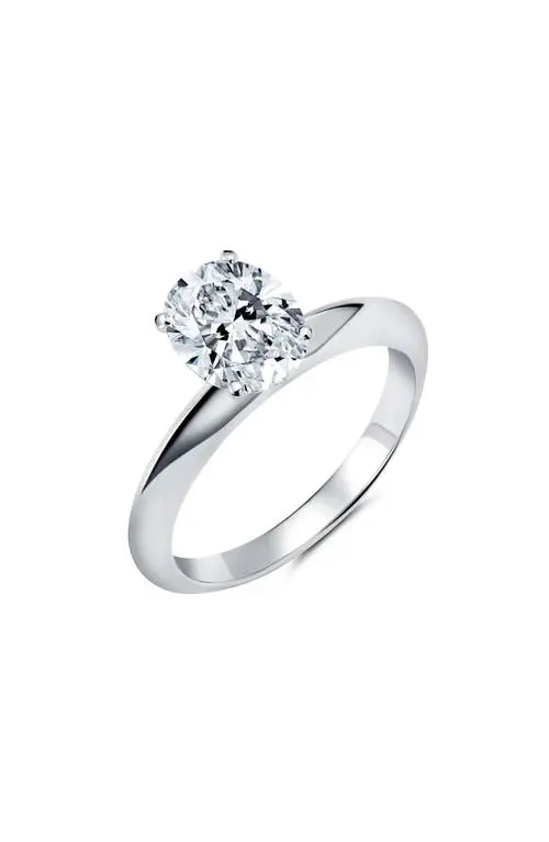 CRISLU Oval Cubic Zirconia Ring - Platinum
