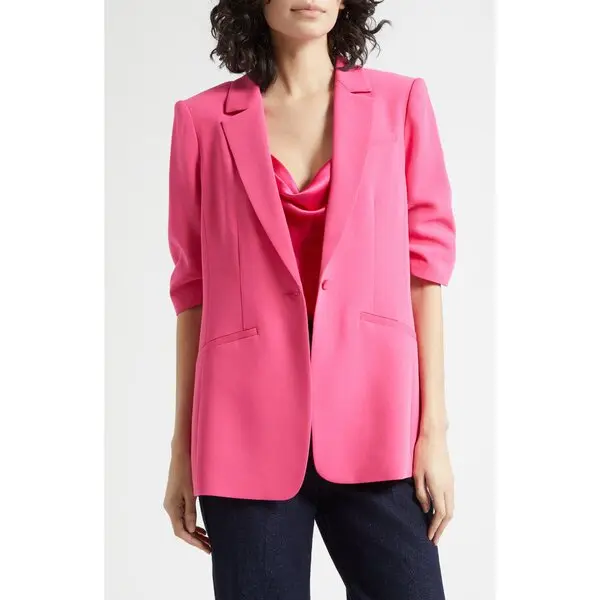 Cinq À Sept Khloe Short-sleeve Blazer - Beetroot Purple