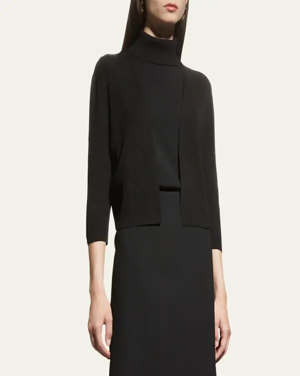 Lafayette 148 New York Cropped Open-front Cardigan - Black