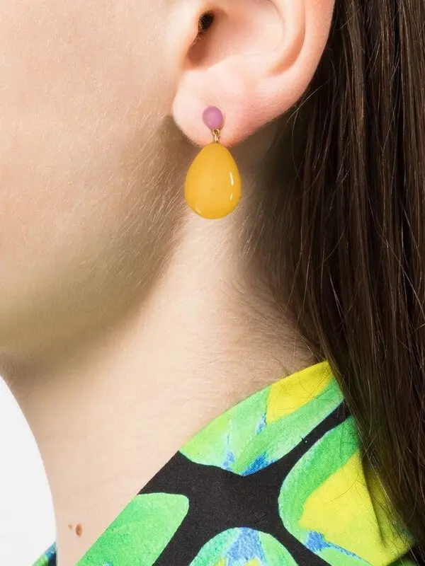 ESHVI Two-tone Drop Earrings - Yellow
