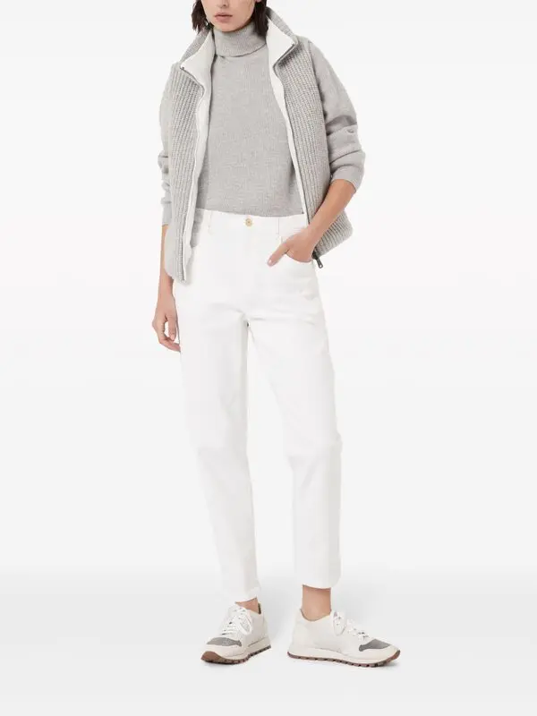 Brunello Cucinelli Ribbed-knit Padded Gilet - Grey