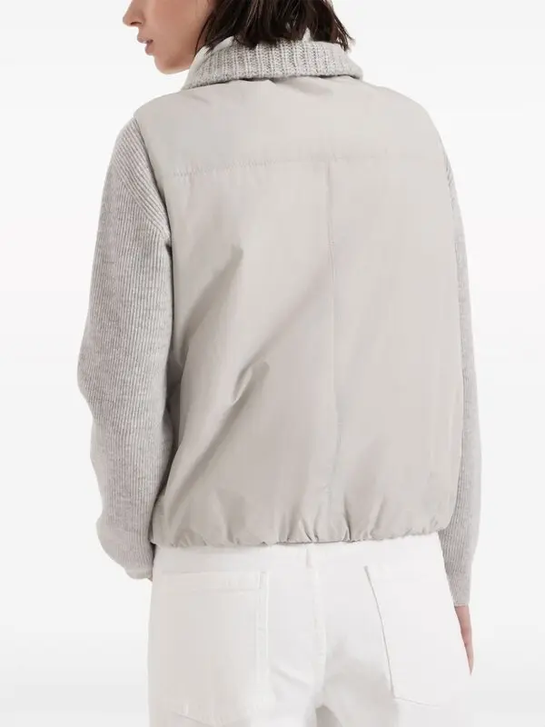 Brunello Cucinelli Ribbed-knit Padded Gilet - Grey