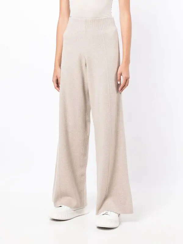 Pringle Of Scotland High-waisted Knitted Trousers - Neutrals