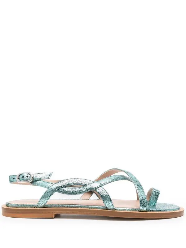 SCAROSSO Carol Metallic Leather Sandals