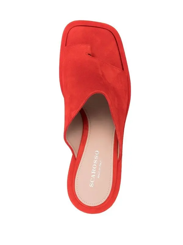 SCAROSSO Gwen 85mm Suede Mules