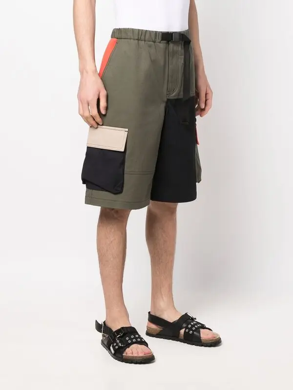 AMBUSH Colour-block Cargo Shorts - Green