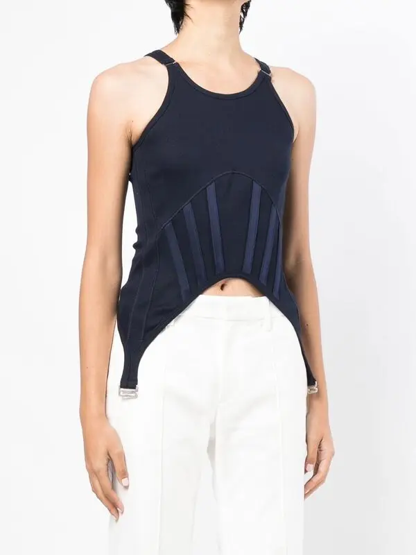 DION LEE Corset Tank Top - Blue