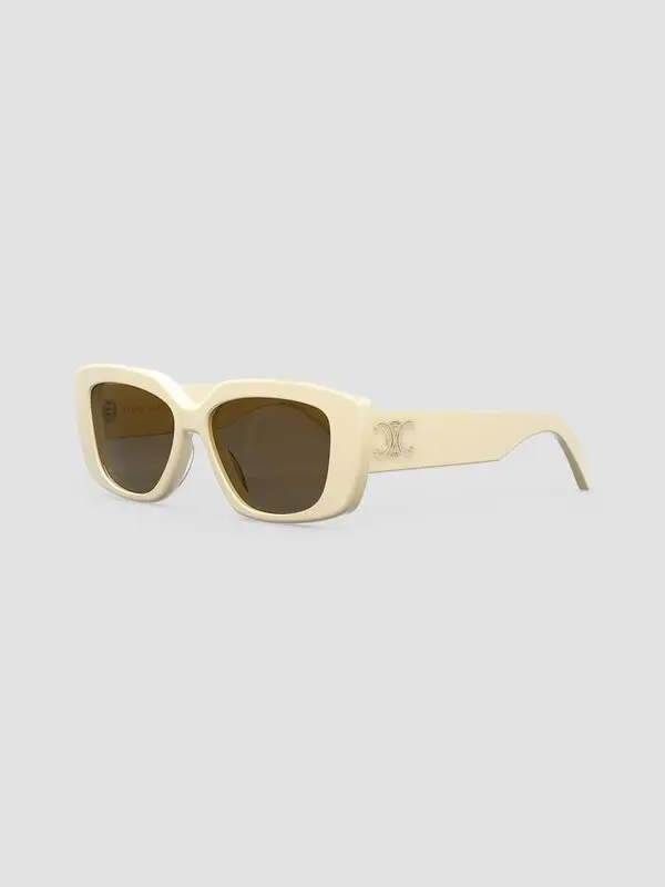 Celine Triomphe 55mm Rectangular Sunglasses - Ivory
