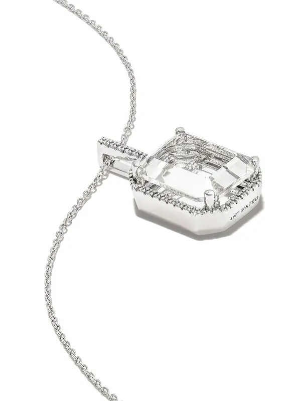 Mateo 14kt White Gold Initial Quartz Necklace