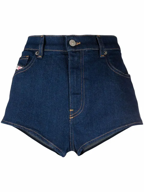 DIESEL® High-waisted Denim Shorts - Blue