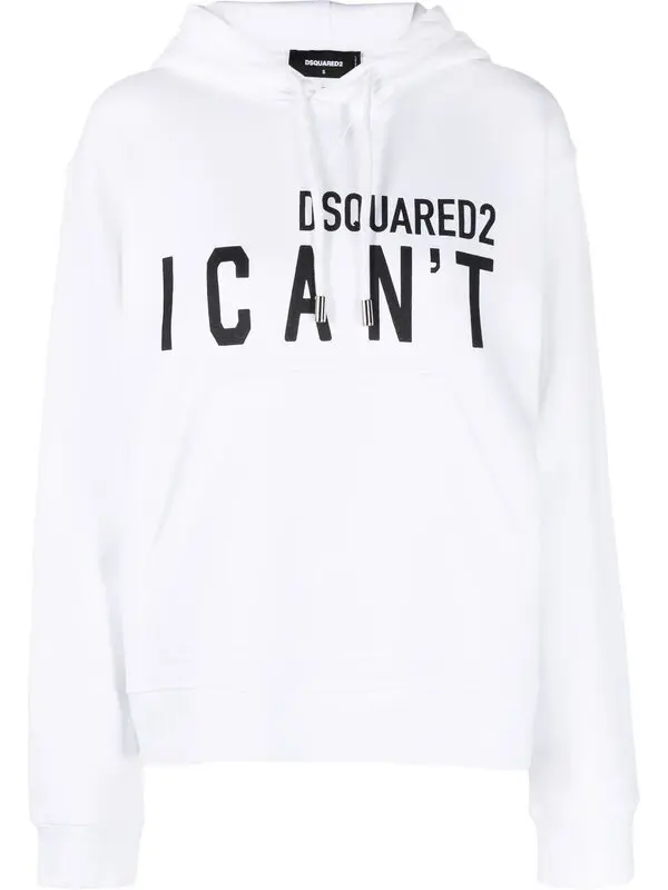 Dsquared2 Slogan-print Pullover Hoodie - White