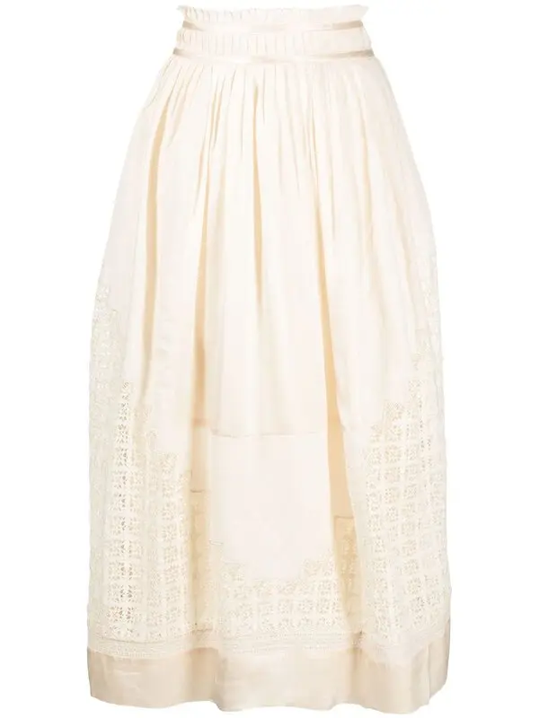 Ulla Johnson Cadena Lace-insert Midi Skirt