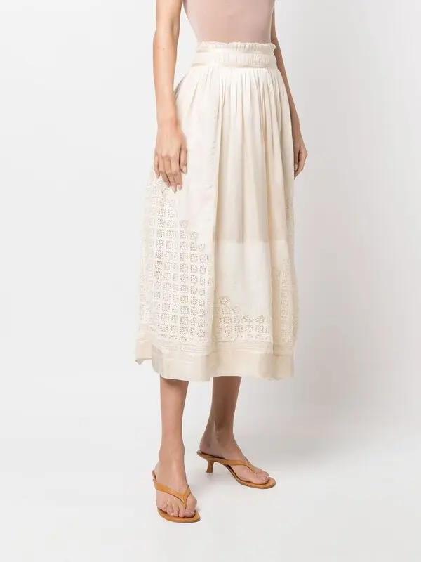 Ulla Johnson Cadena Lace-insert Midi Skirt
