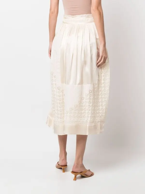Ulla Johnson Cadena Lace-insert Midi Skirt