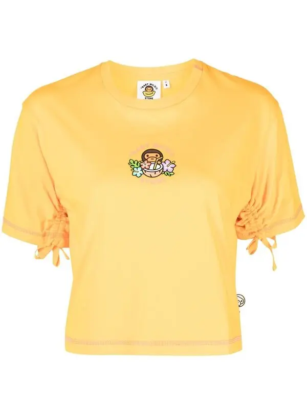 A BATHING APE Baby Milo® Store Logo-print T-shirt - Yellow