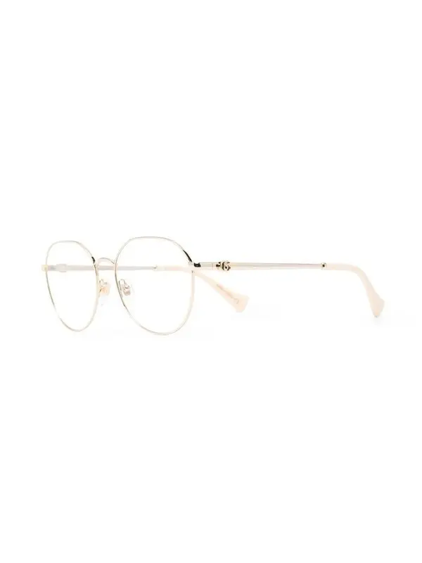 Gucci Metallic Round-frame Glasses