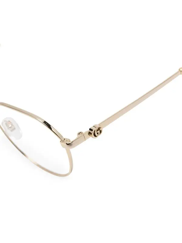 Gucci Metallic Round-frame Glasses