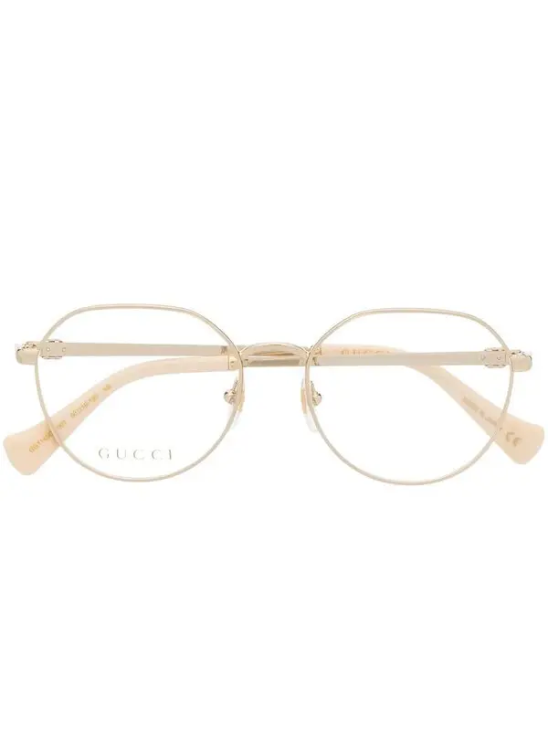Gucci Metallic Round-frame Glasses - Gold