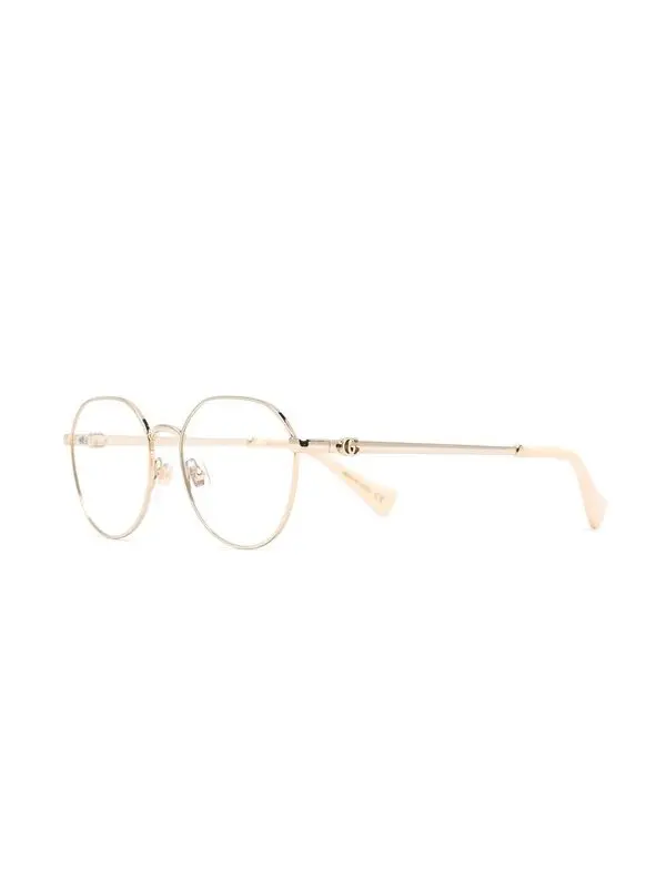 Gucci Metallic Round-frame Glasses