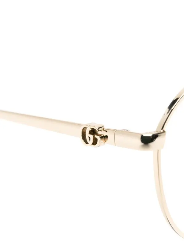 Gucci Metallic Round-frame Glasses