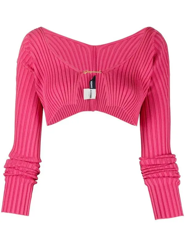 Jacquemus La Maille Pralu Cropped Cardigan - Pink