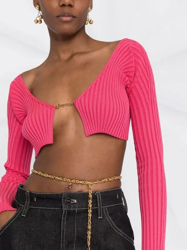 Jacquemus La Maille Pralu Cropped Cardigan - Pink | Editorialist
