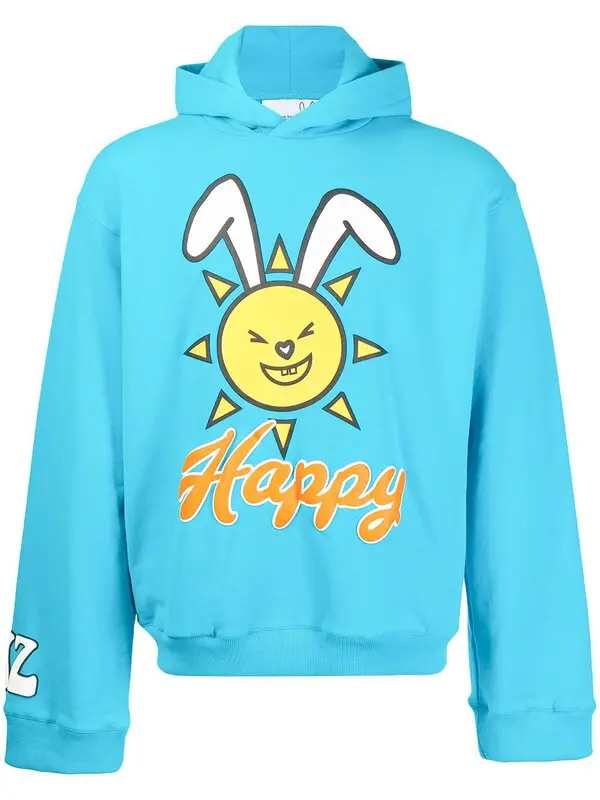 Natasha Zinko Graphic-print Pullover Hoodie - Blue
