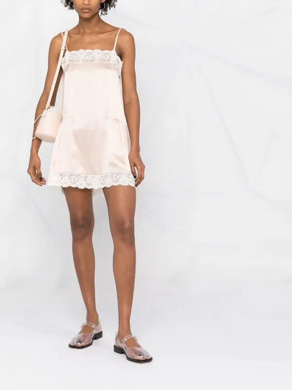 MAISON MARGIELA Lace-trim Silk Slip Dress