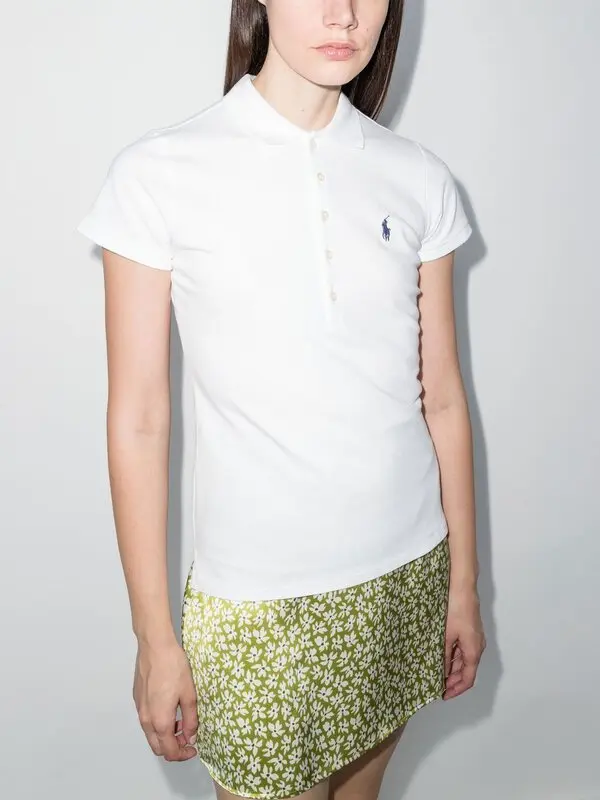 Polo Ralph Lauren Embroidered Logo Polo Shirt - White