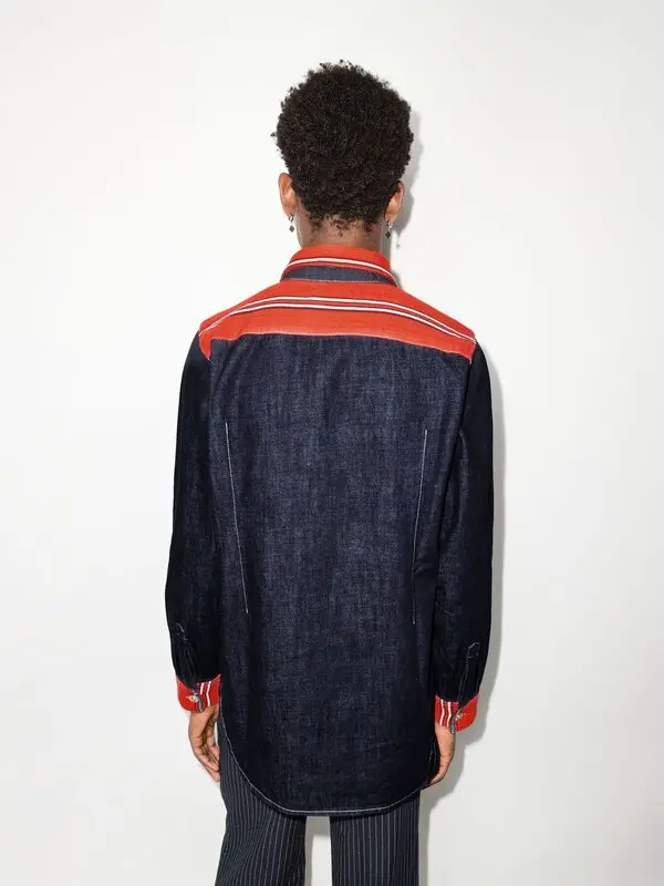 WALES BONNER Cotonou Patch Pocket Denim Shirt