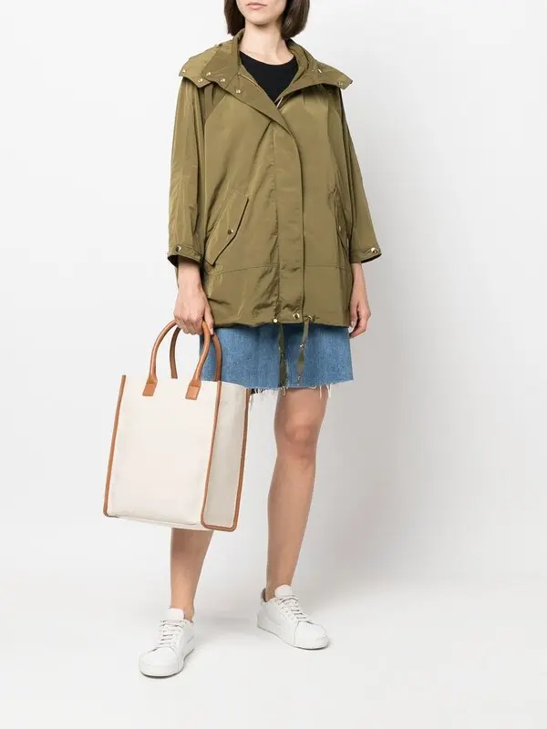 Woolrich Canvas Tote Bag With Leather Trim