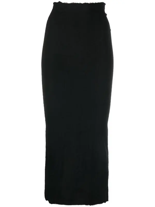 MARC LE BIHAN Frayed-edge High-waist Skirt